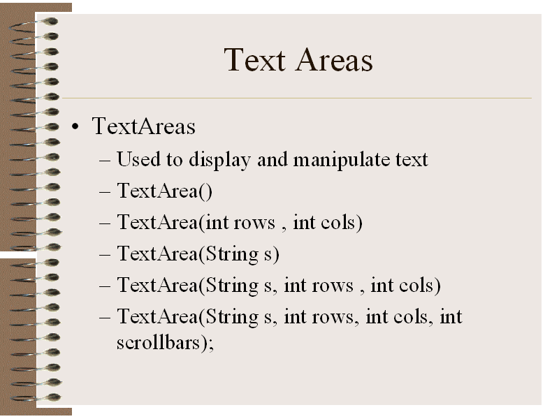 Text Areas