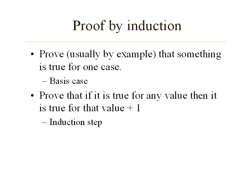 Proof by induction
