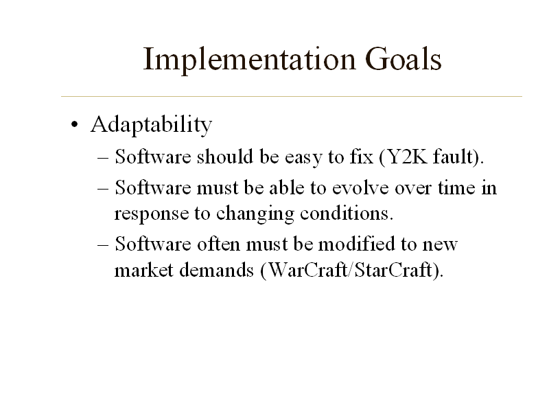 Implementation Goals