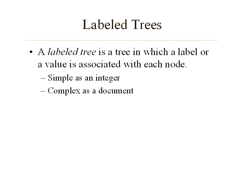 Labeled Trees