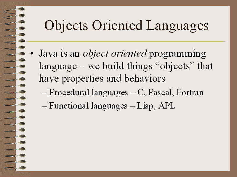 Objects Oriented Languages